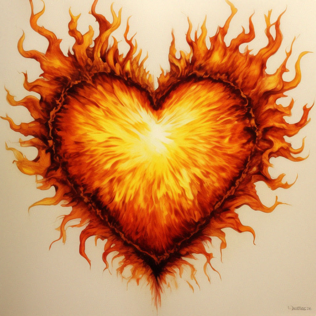 "The sun in the form of a heart" — image created in Shedevrum
