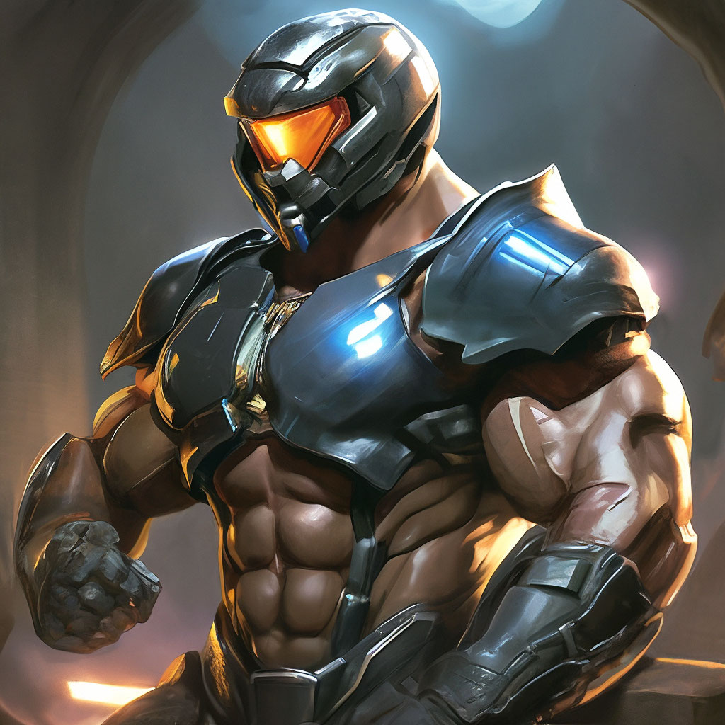 "Bodybuilder side man, doom guy doom jock black without helmet and ...