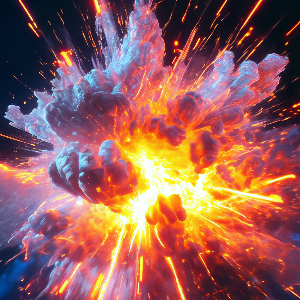 "Explosion" — image created in Shedevrum