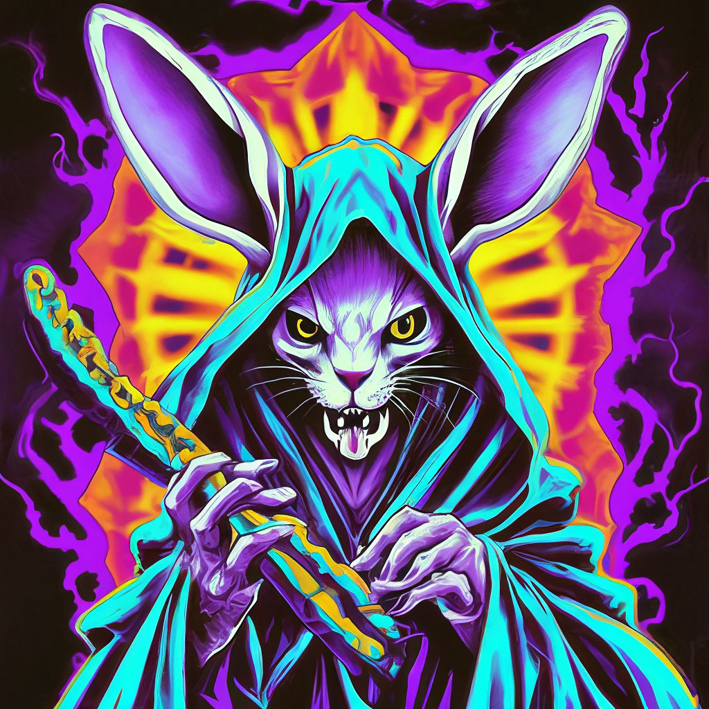 "Grim reaper with evil vampire rabbit head. The Canes are horribly ...