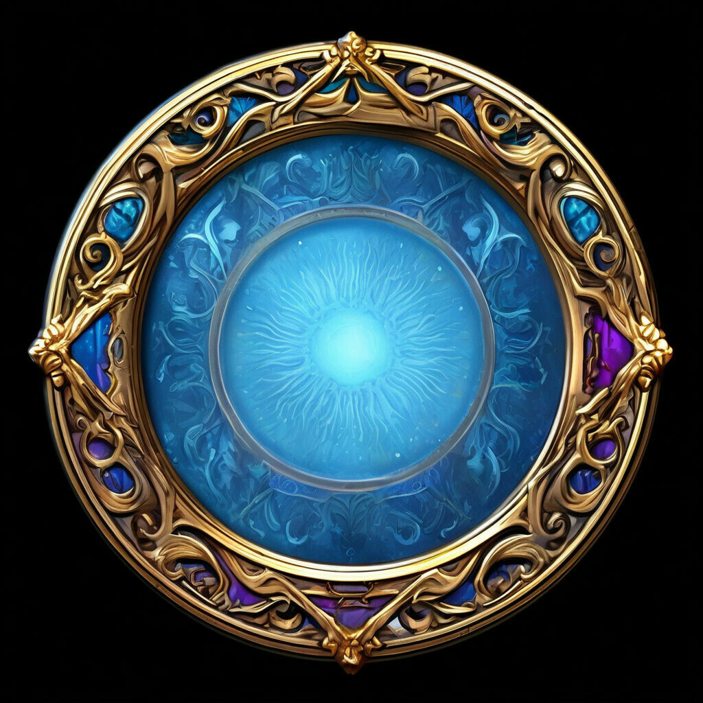 "Token round frame magical style" — image created in Shedevrum