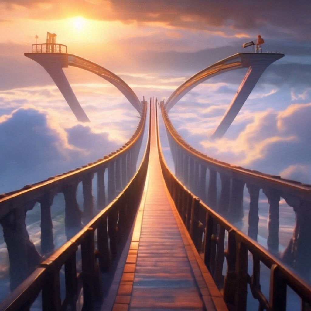 "Dream fulfillment bridge" — image created in Shedevrum