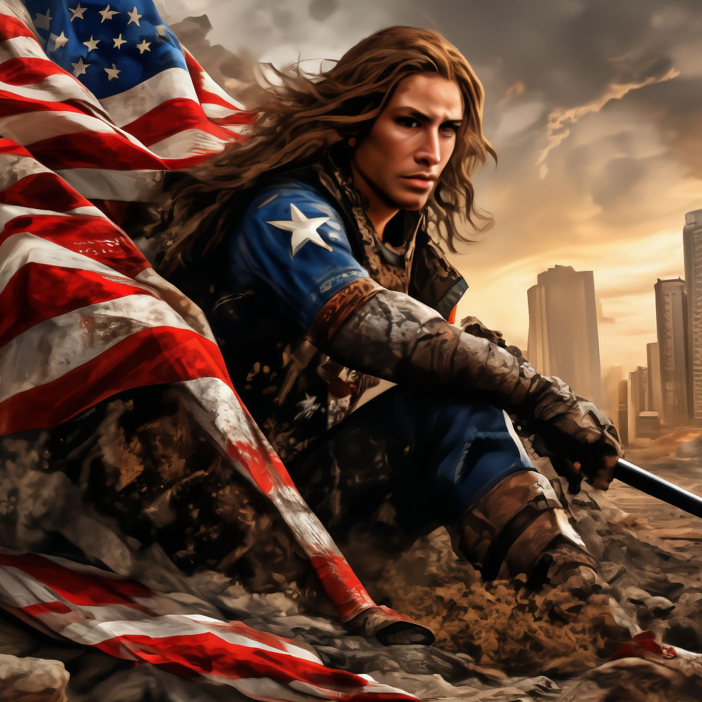 "Fallen America" — image created in Shedevrum