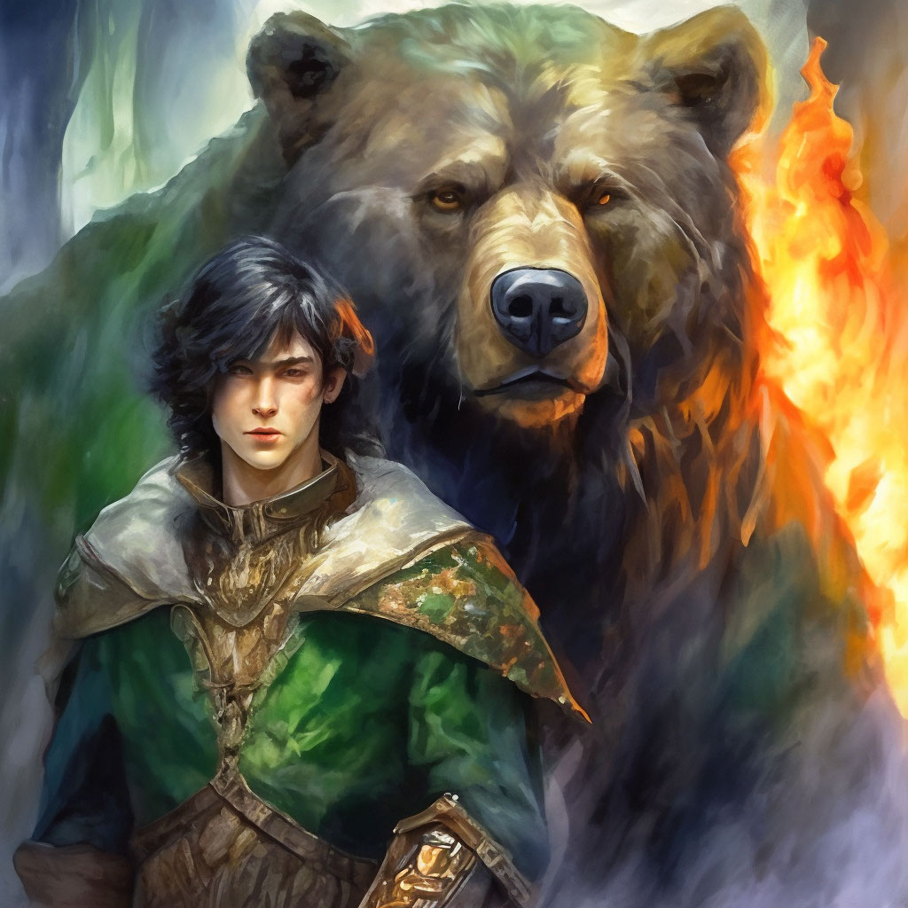 "Prince Ivan and Brother Bear Three-dimensional watercolor ...