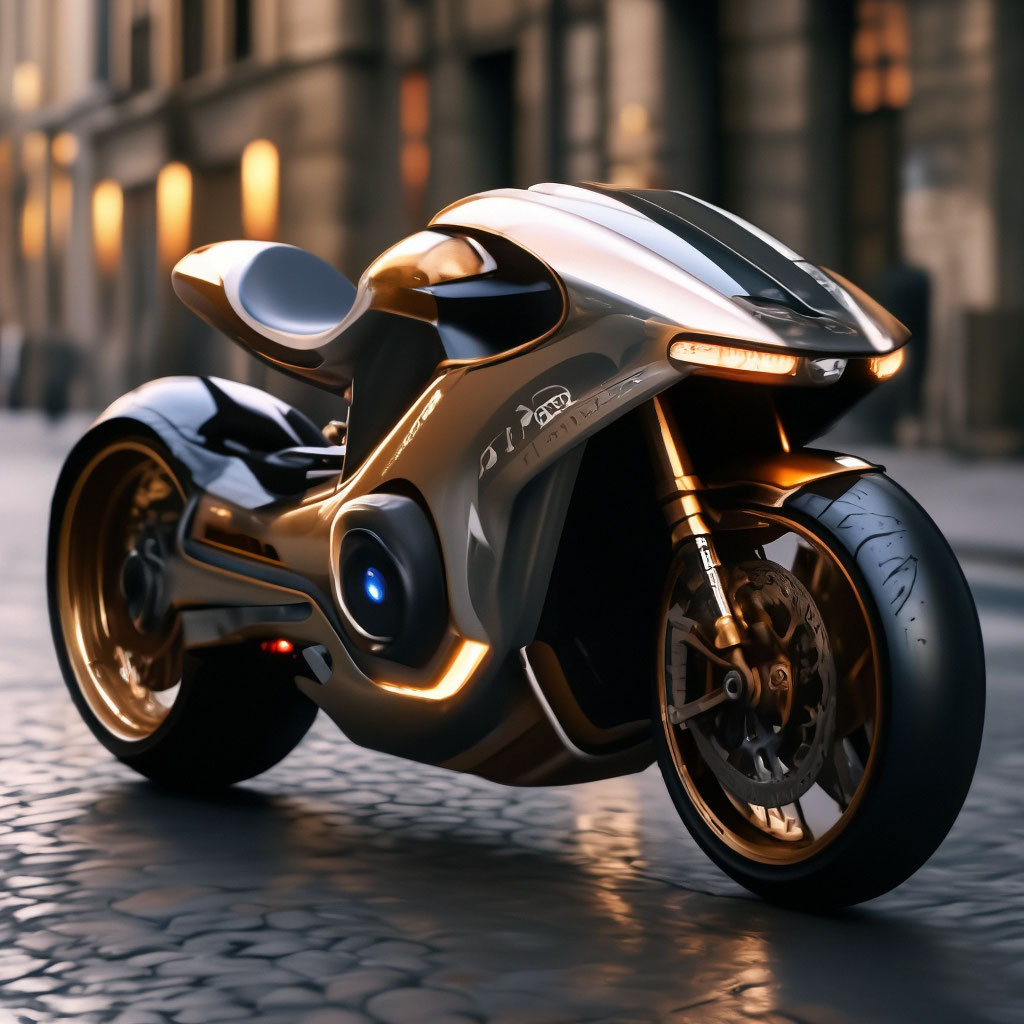 "Motorcycle of the future photorealism" — image created in Shedevrum