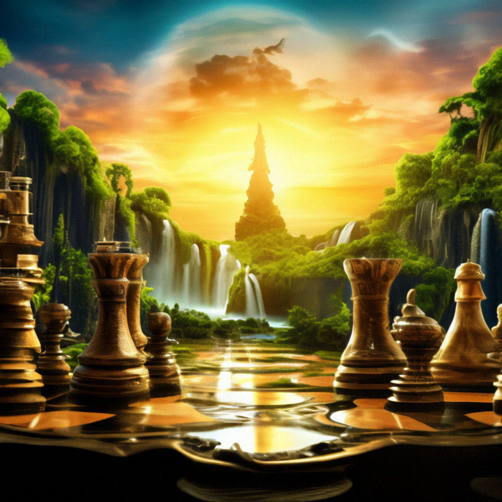 "Professional photo,superdetalization of magical live chess pieces, a ...