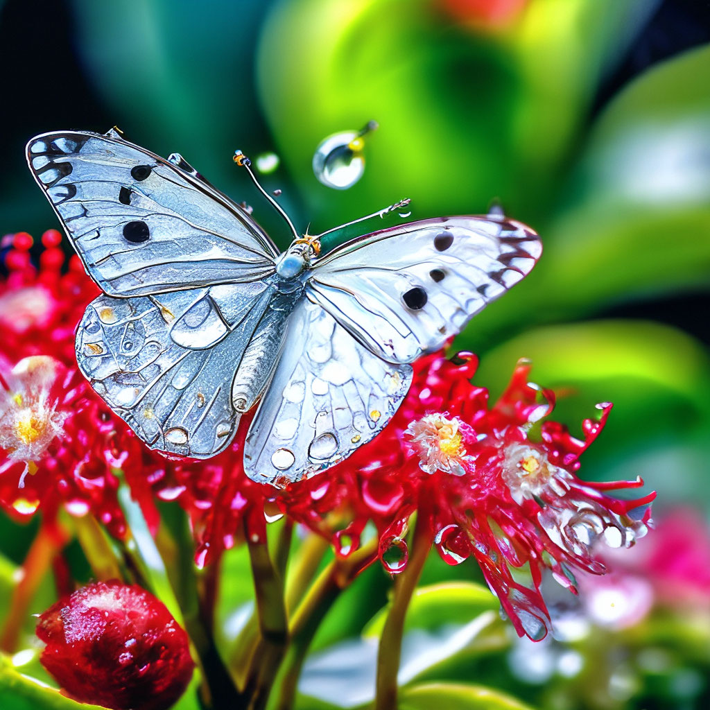 "4096k!Ultra!Pure!HDR +A bright Butterfly sitting on a Glossy one ...
