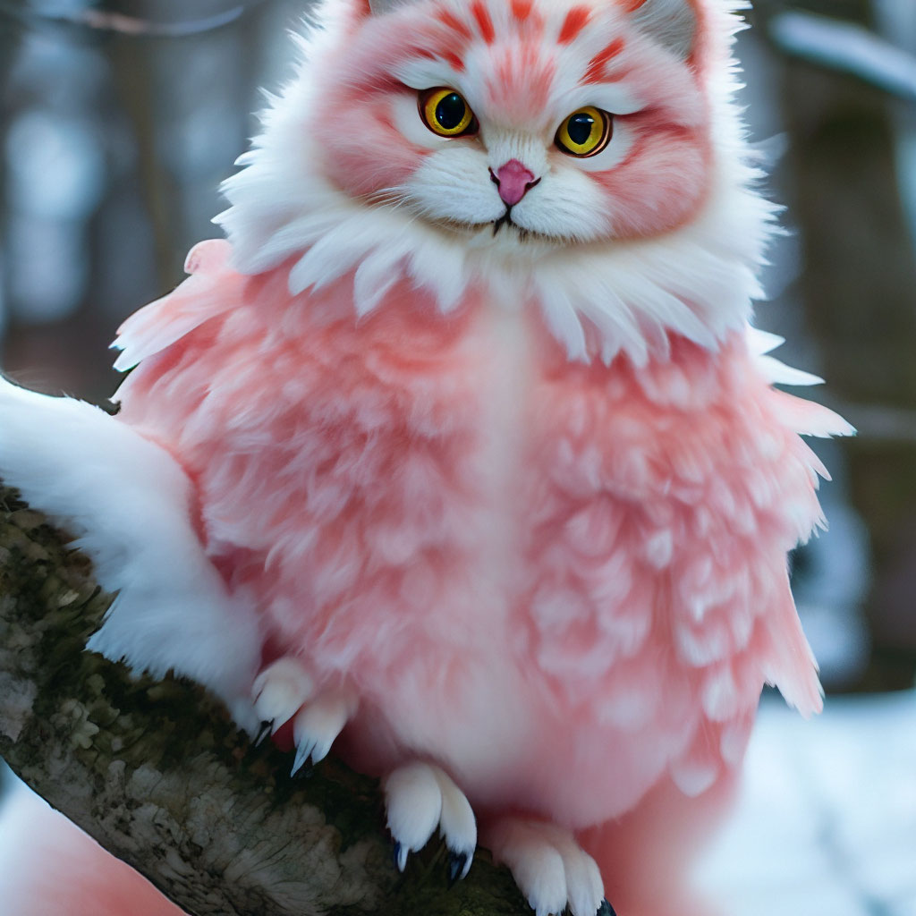 "Strawberry 🍓 Cat Plump Cat Owlcat 🌙 OwlCat 🌙 Fluffy cat owl fluffy cat ...