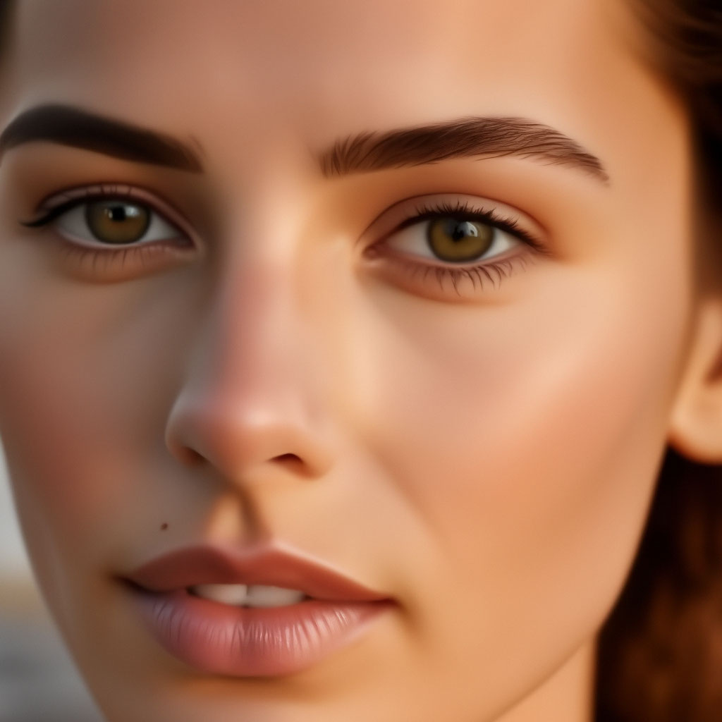 "A small, round birthmark in the lip area next to it is another small ...