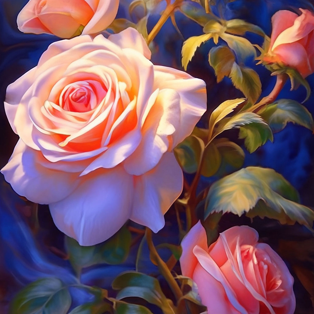 "The most unusual fascinating painting in the Art Nouveau style, rose ...
