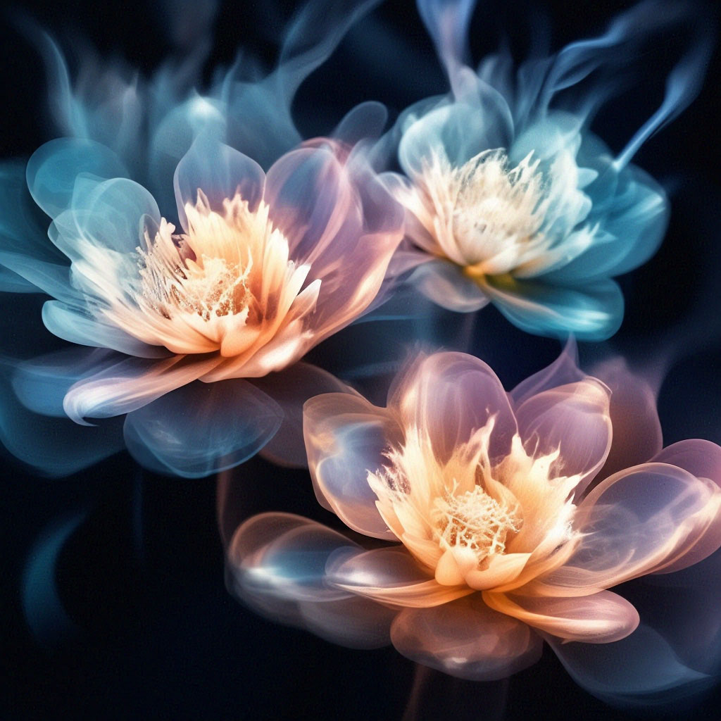 "Magical flowers grow from lumps, thin lines, mother of pearls ...