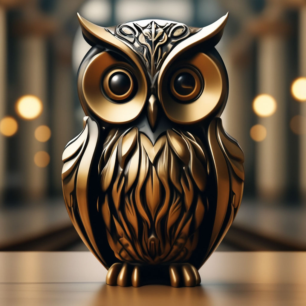 "An owl in the style of modernism" — image created in Shedevrum