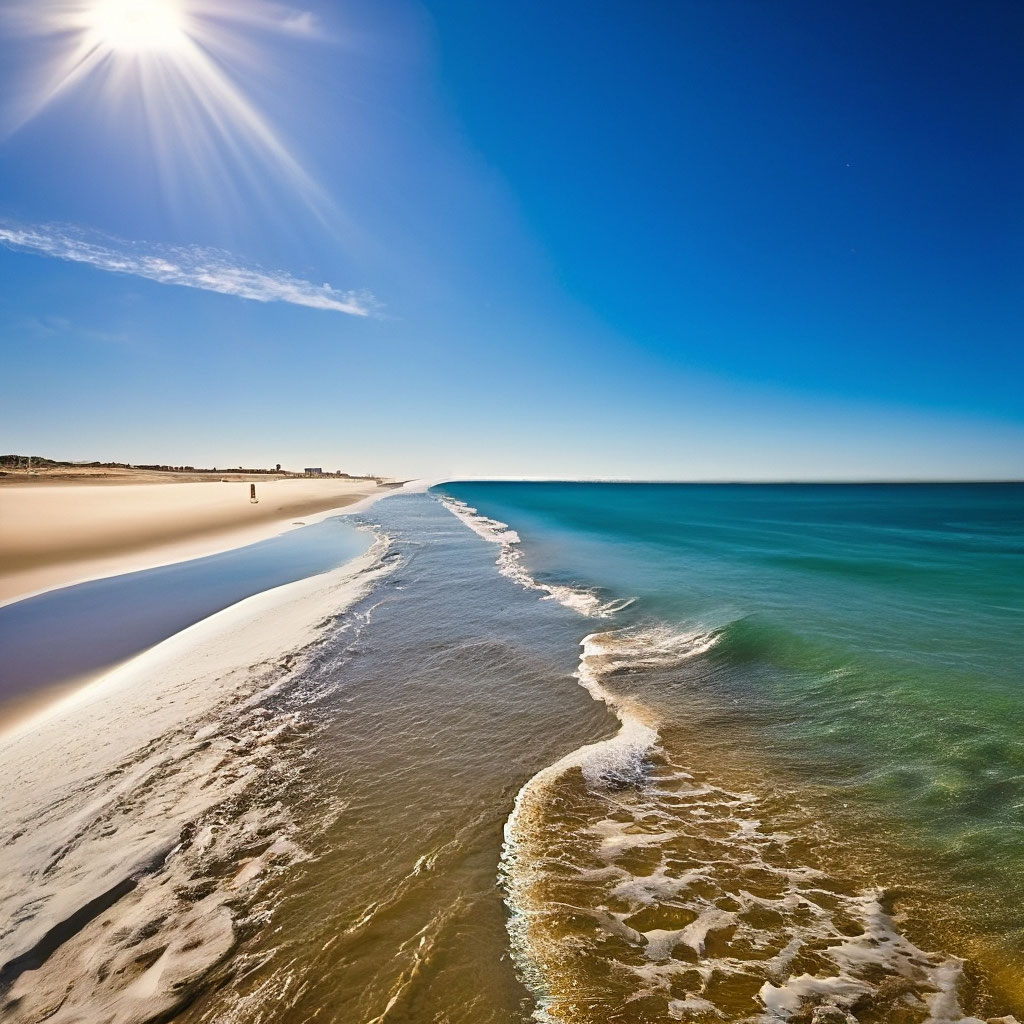 "The whole beach was permeated with …" — image created in Shedevrum