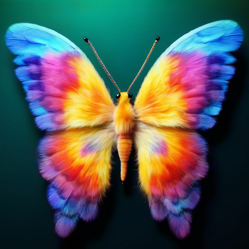 "Anthropomorphic butterfly , cute woolly fluffy delicate wings with ...