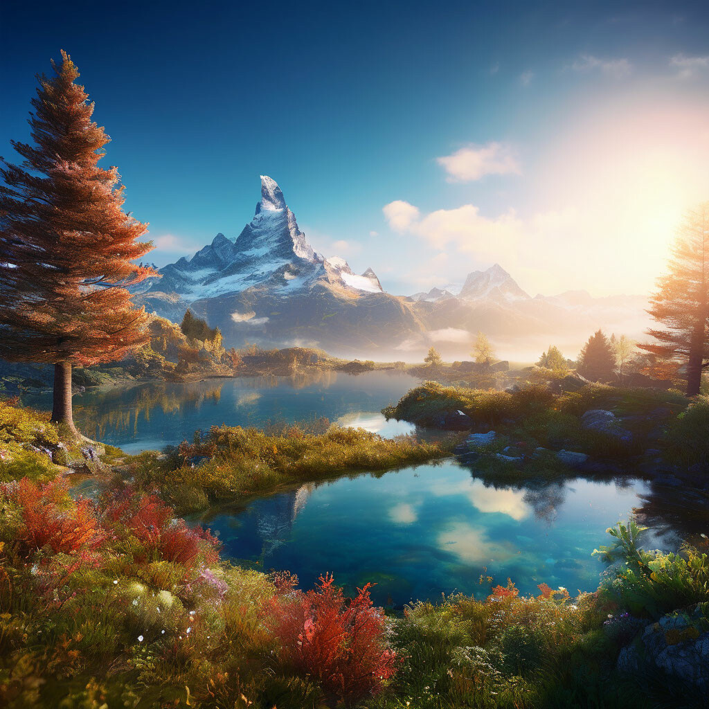 "🏕️, beautiful, 4K, high resolution, high detail" — image created in ...