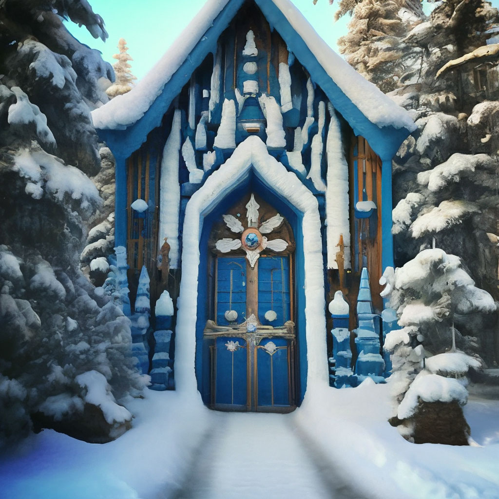 "The door to the Snow Queen's castle" — image created in Shedevrum