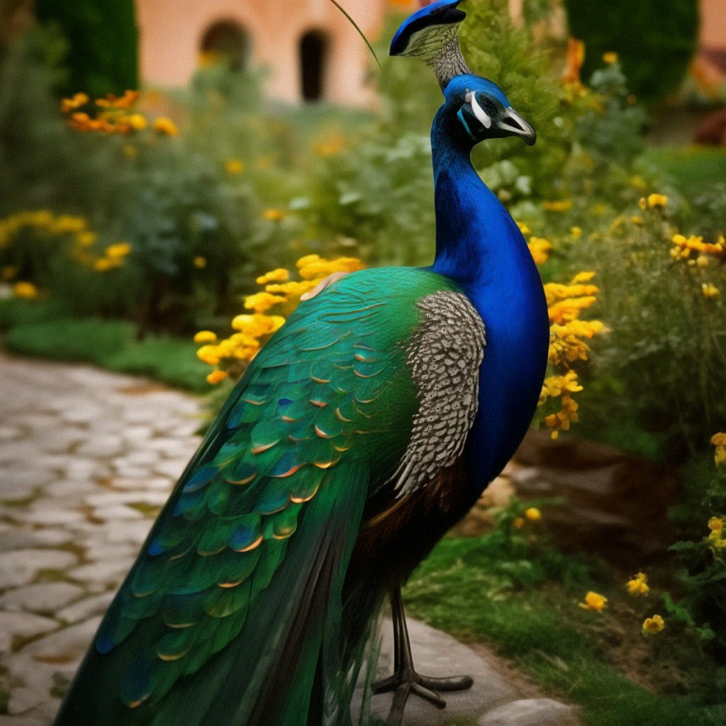 "Peacocks in the gardens of the Monastery of St.Nauma in Ohrid ...