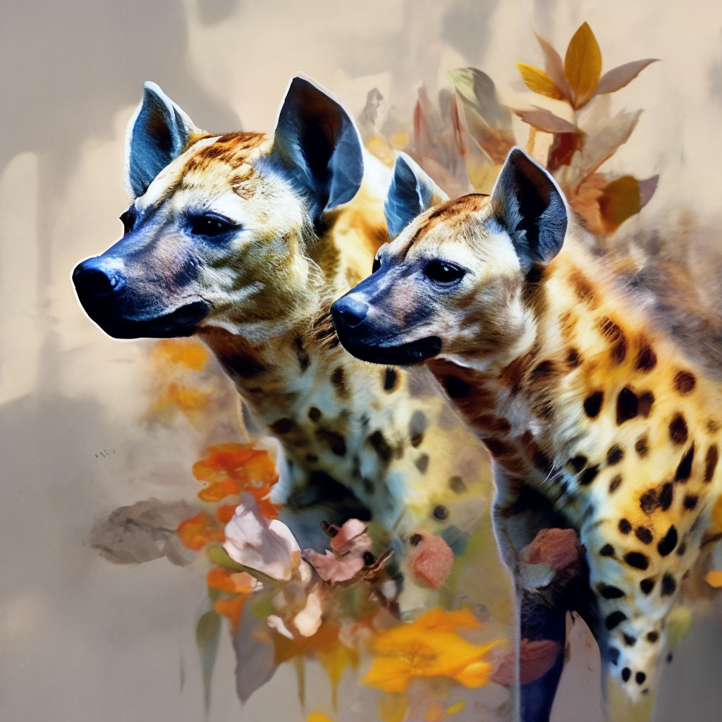 "Hyena, 2D image, digital painting, carelessness, broad strokes, double ...