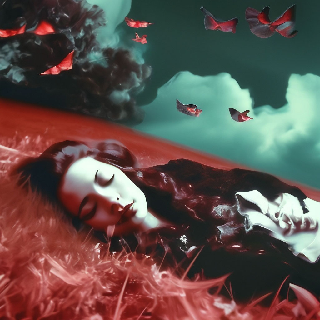 "Delirium in a dream dreams like nightmares in reality" — image created ...