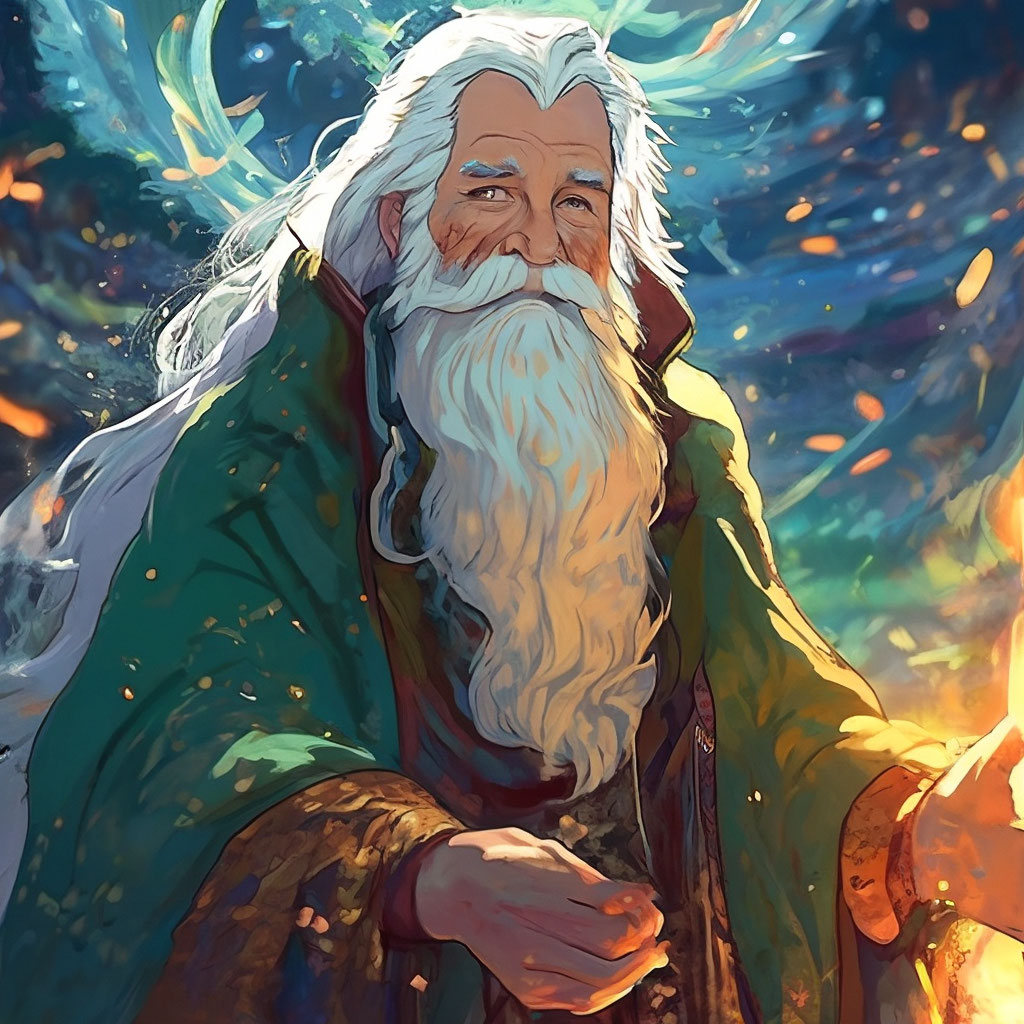 "The old bearded wizard`Anime v2.1" — image created in Shedevrum