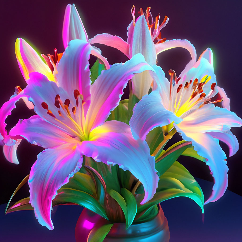 "The bouquet is beautifully made of white lilies, high detail, high ...