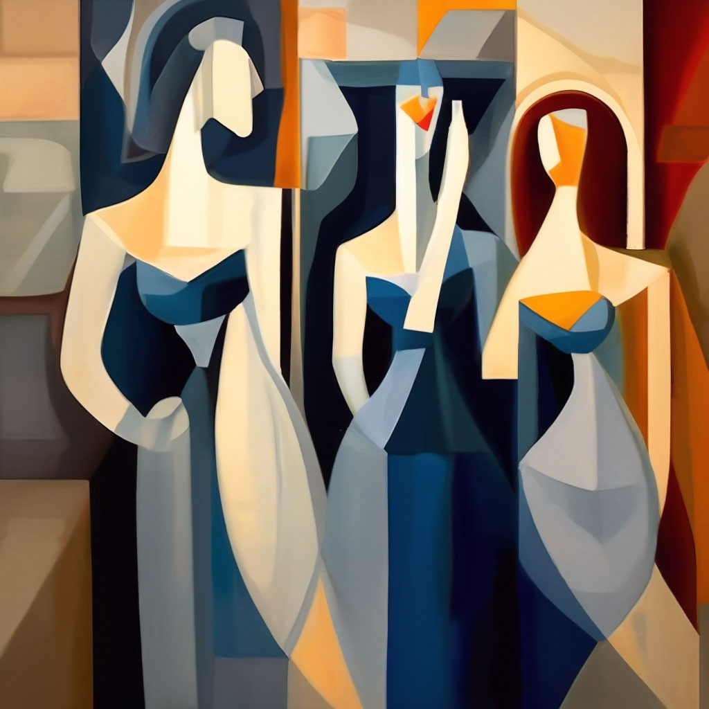 "Cubism-"The Maidens of Avignon" by P. Picasso" — image created in ...