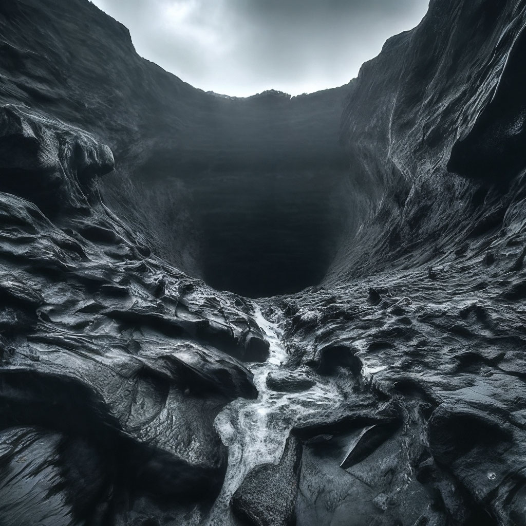 "Surrealism. the abyss, the terrible black abyss, the gloomy image ...