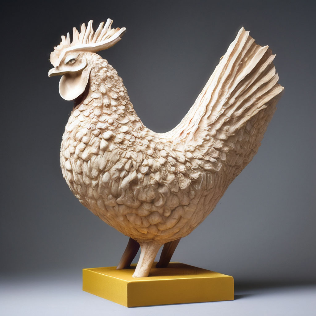 "Chamotte chicken sculpture 3 d. rough texture minimalism abstract ...