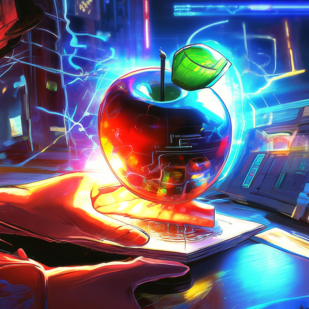 "The magic apple" — image created in Shedevrum