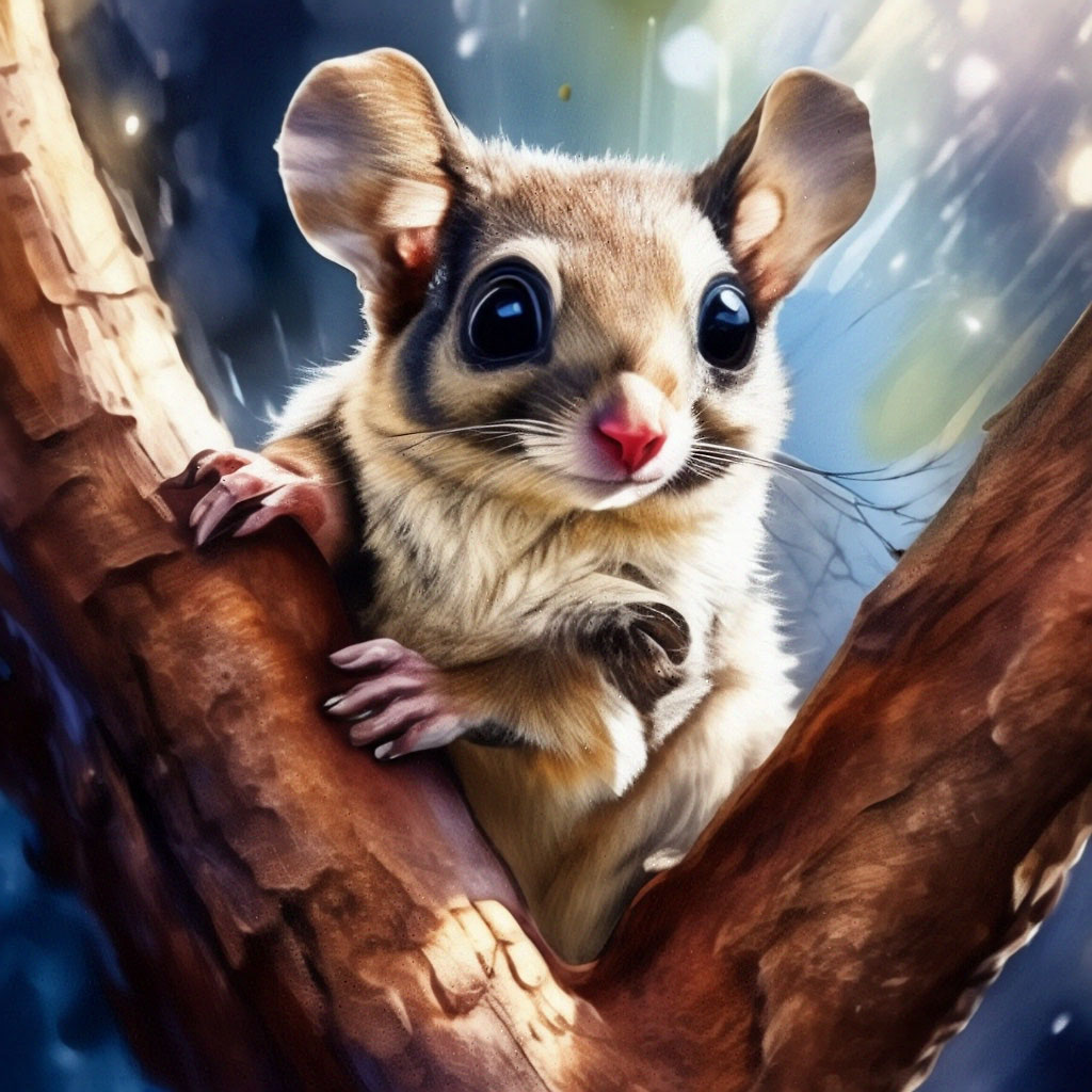 "Beautiful Australia wildlife, sugar marsupial flying squirrel on a ...