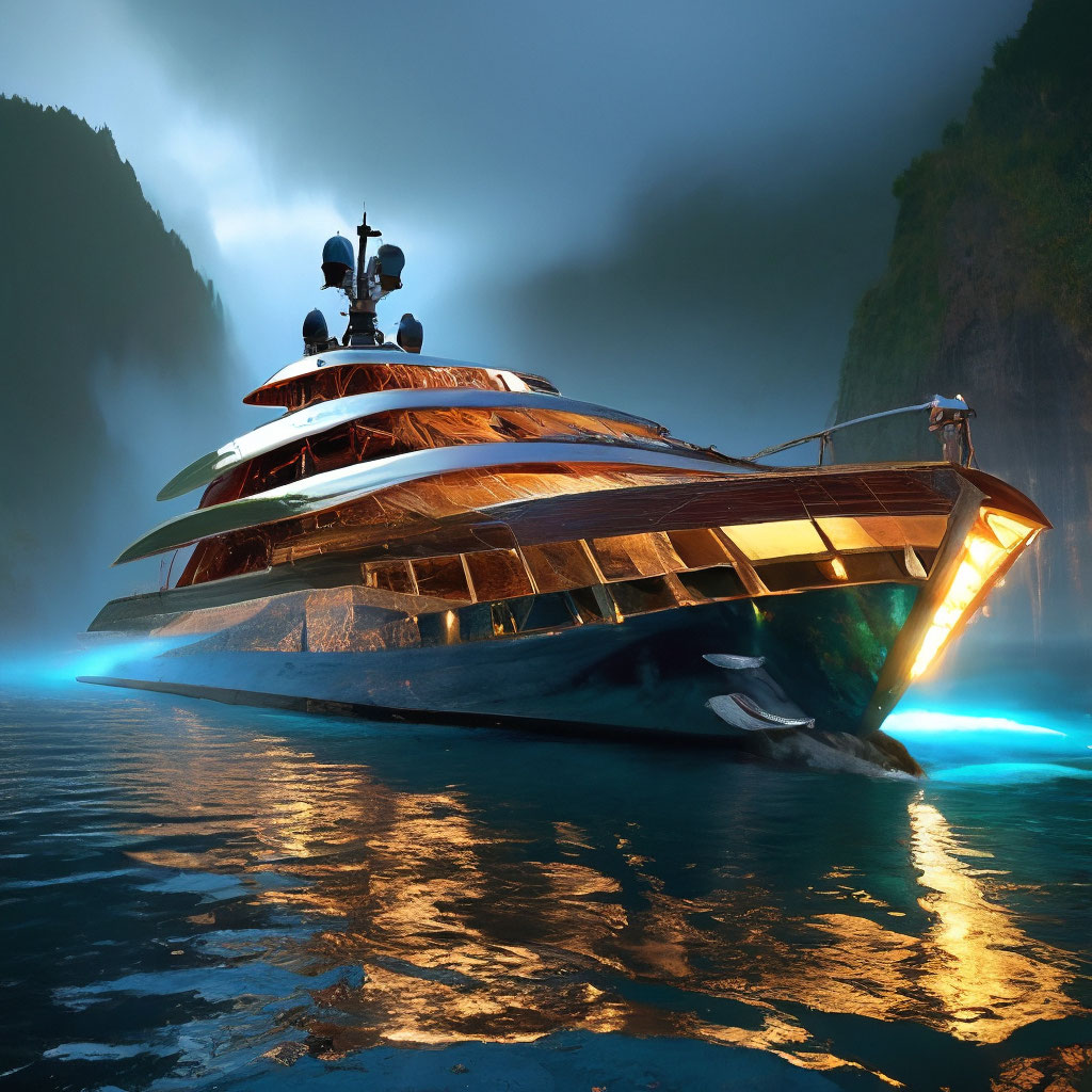 "A beautiful expensive yacht to live on. Lots of metal and mahogany ...