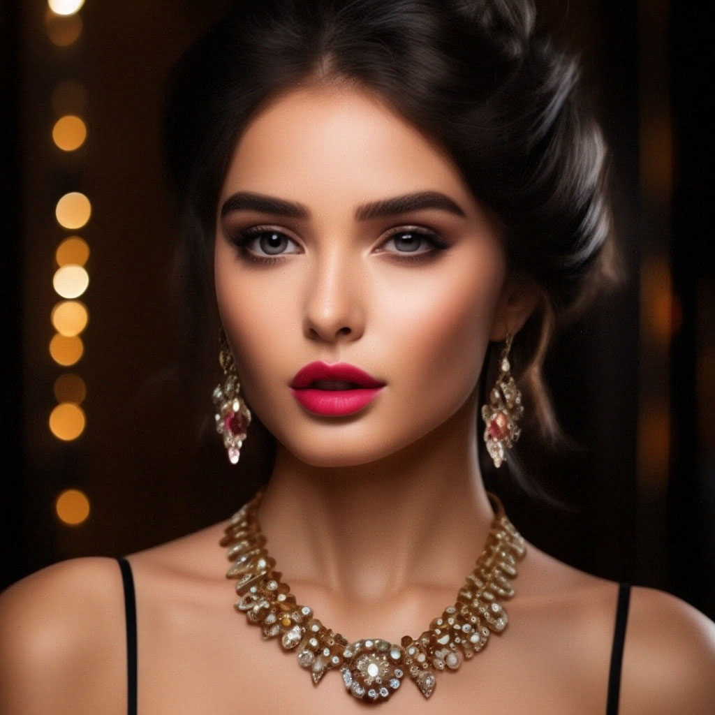 "💫Woman, perfect facial features, hair gathered in a magnificent braid ...
