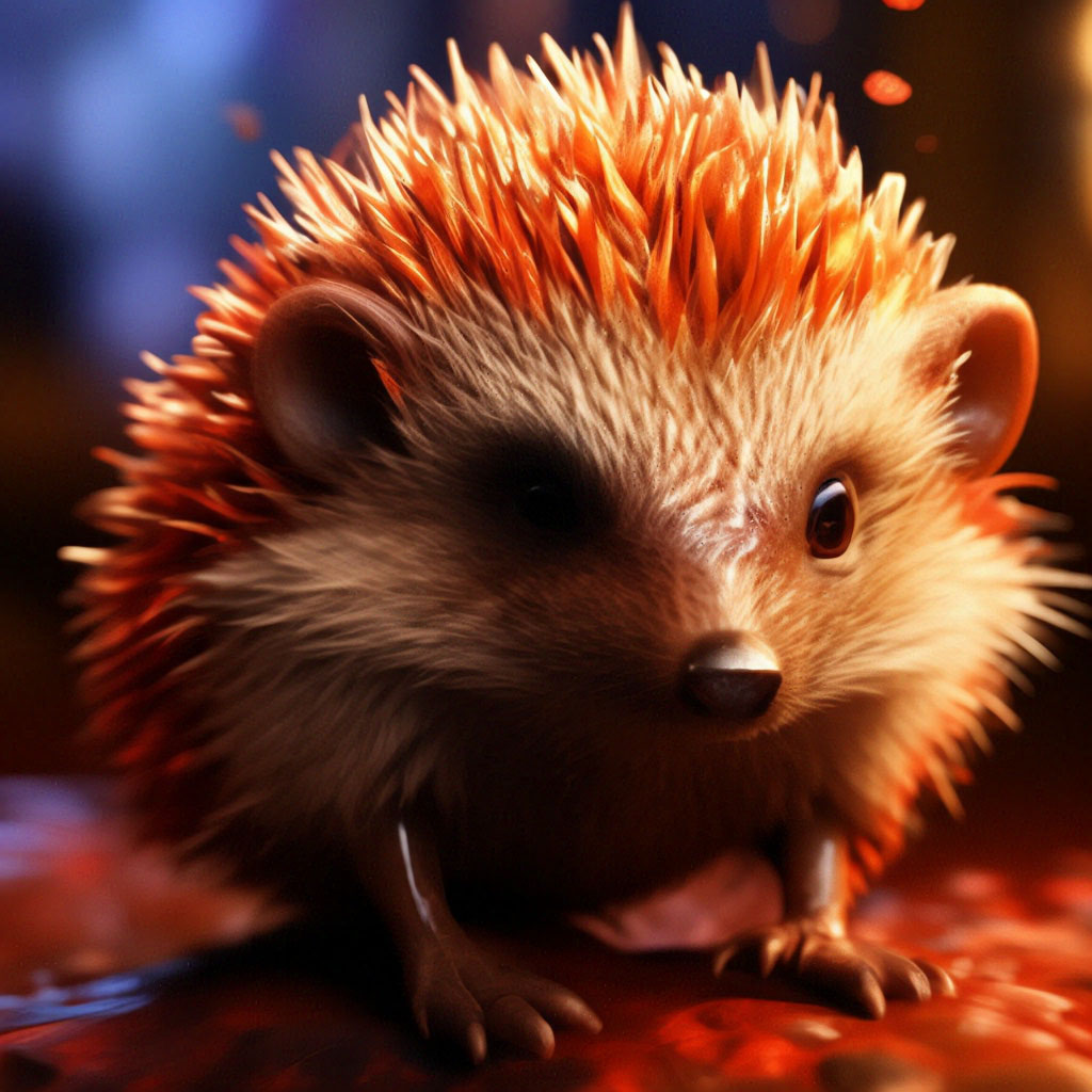 "Red-haired hedgehog🦔art , close-up, high detail, high resolution ...
