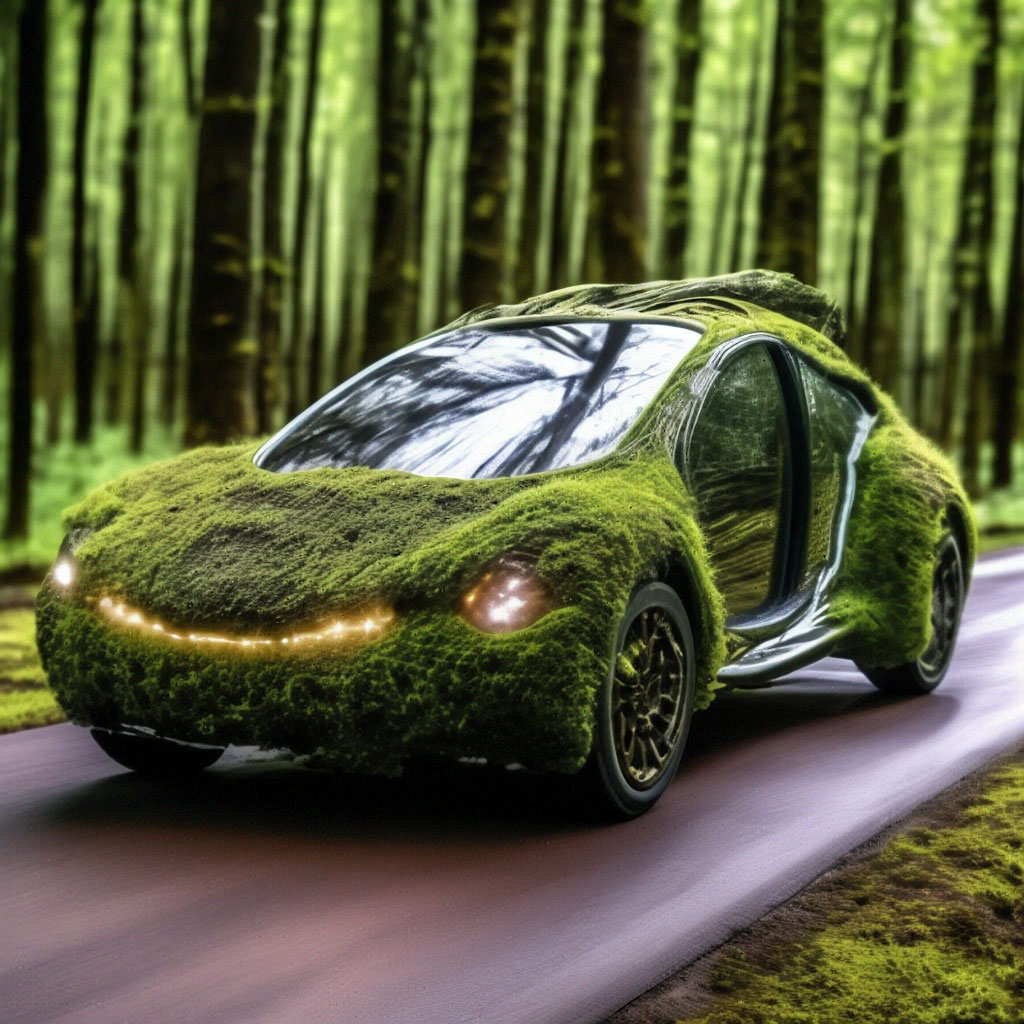 "A futuristic bio-car of the future …" — image created in Shedevrum