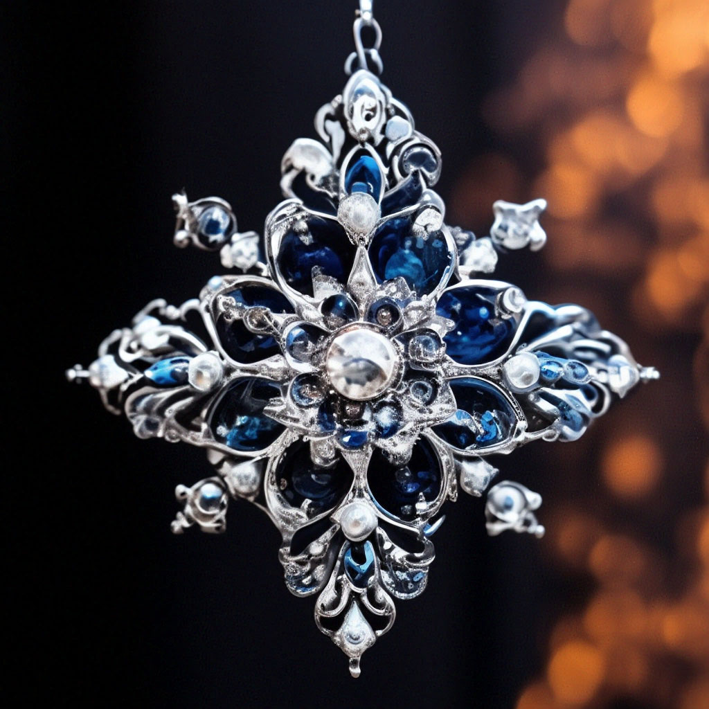 "Silver filigree, gradient, tarakasi …" — image created in Shedevrum