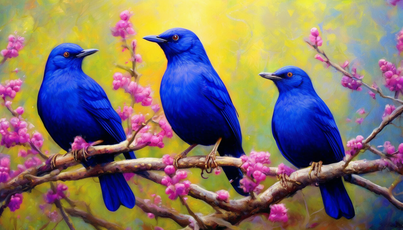 "The Blue Bird the purple thrush (lat. Myophonus caeruleus, English ...
