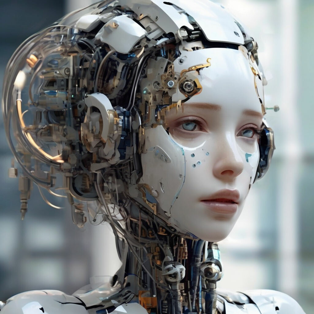 "Robot girl" — image created in Shedevrum