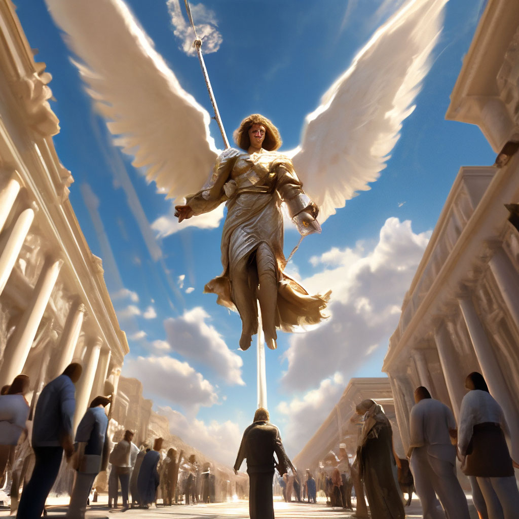 "An angel saves people😗" — image created in Shedevrum