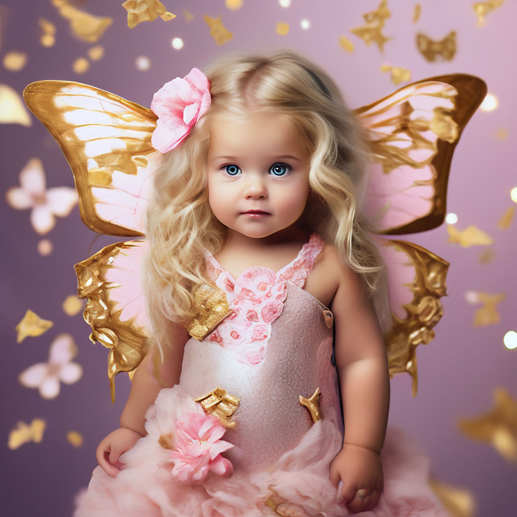 "A charming, sweet baby in a summer dress, an asymmetrical shape, the ...