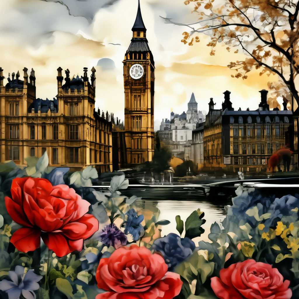 "London Silhouette Style. The silhouette of the plants and flowers of ...