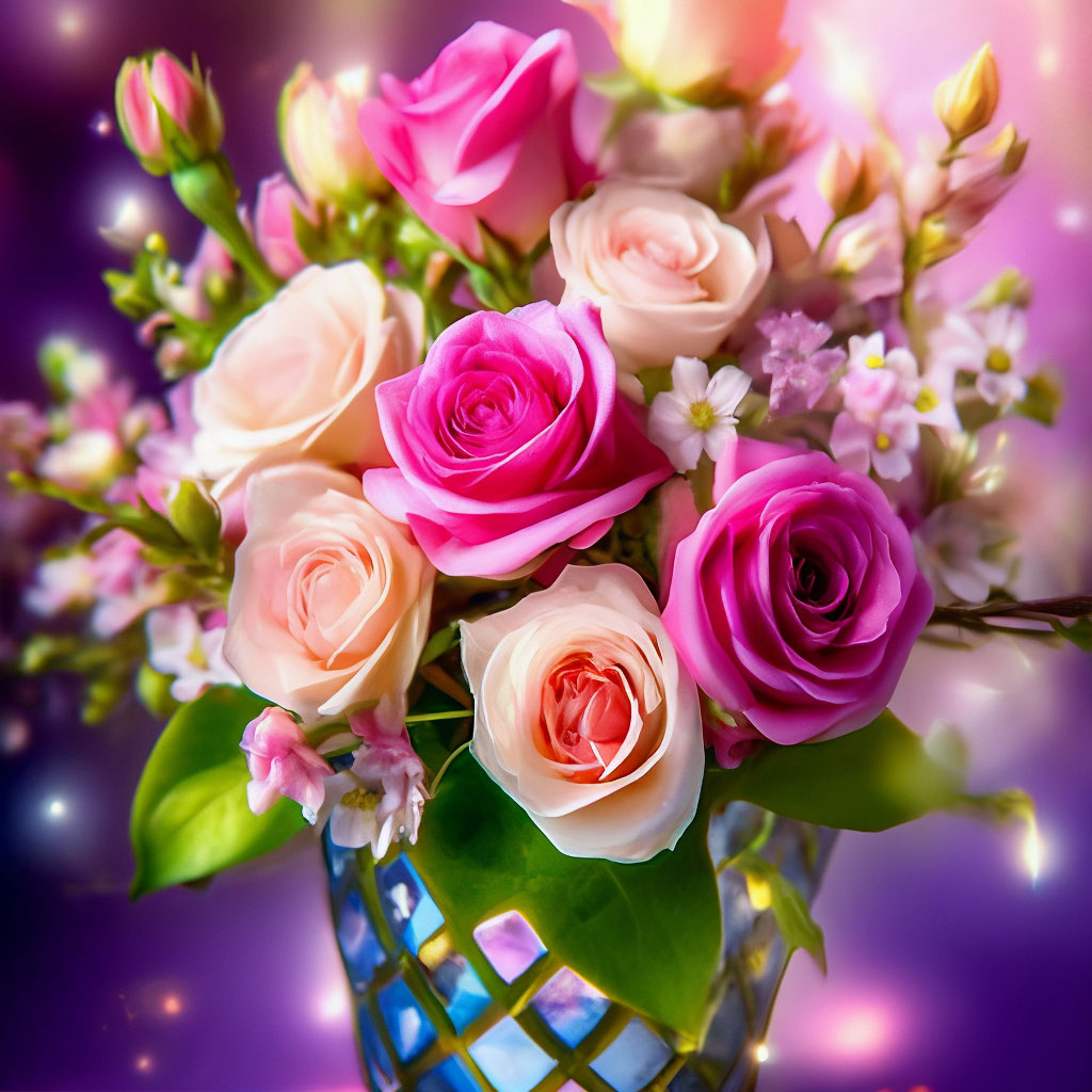 "Gorgeous beautiful spring composition with roses and spring flowers ...