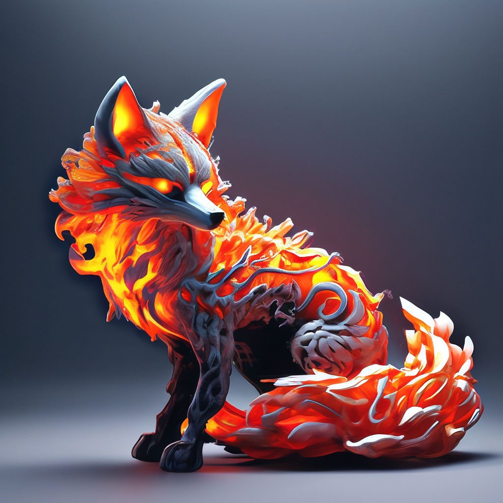 "🦊FOX 🦊 full-length beautiful -fox fiery fiery gloomy creature on a ...