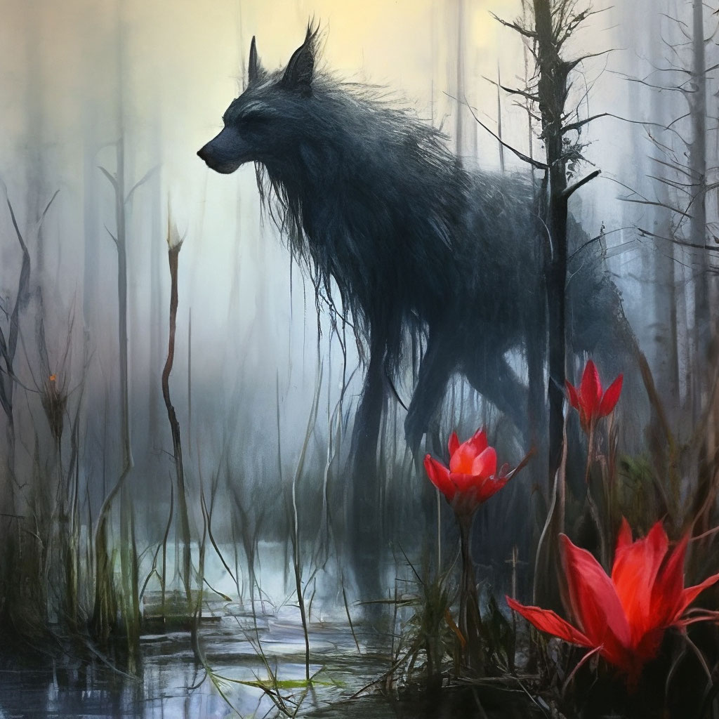 "@alvirasova heavy fog in the swamp, a blurred eerie indistinct ...
