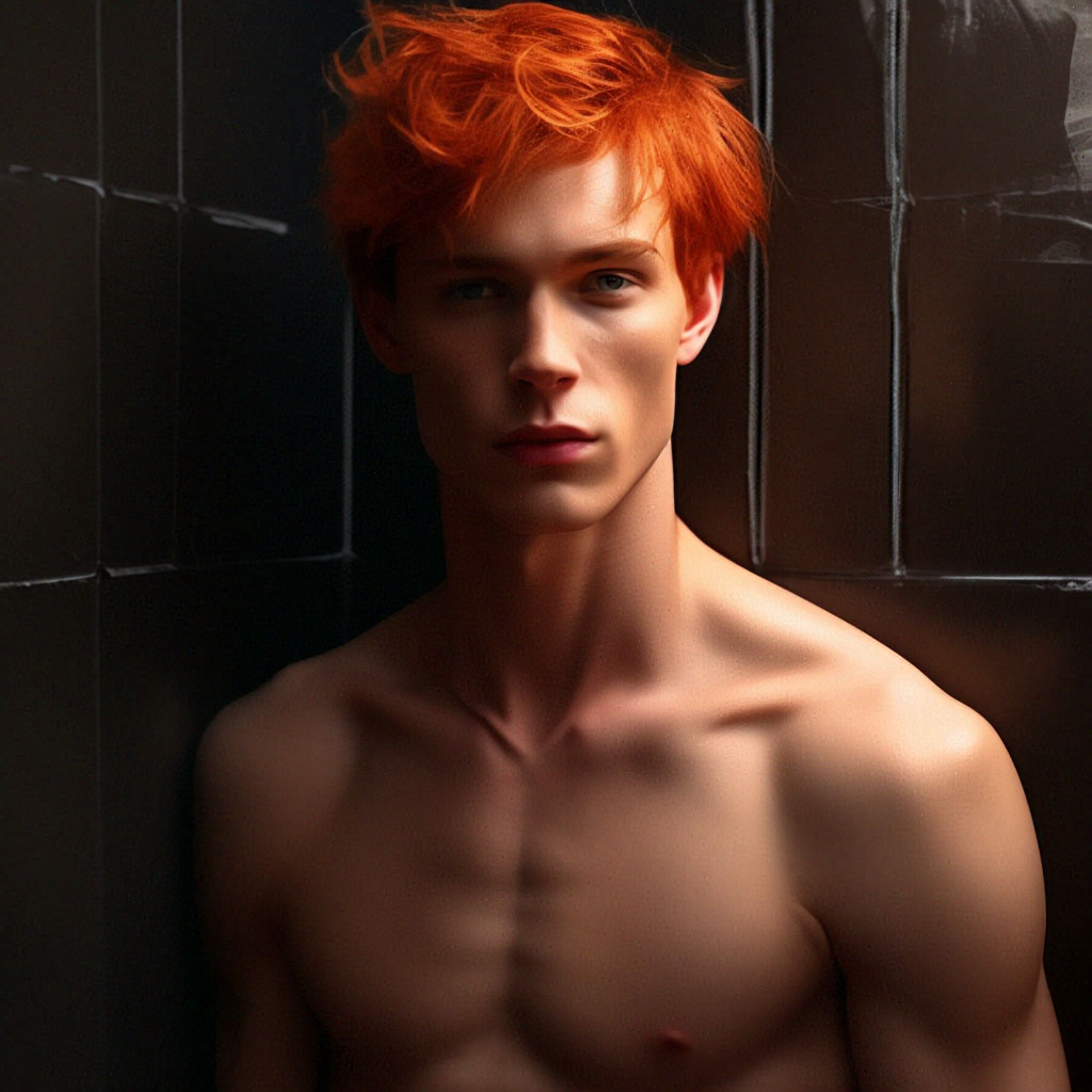 "Skinny handsome young man,handsome naturist,short hair, street park ...