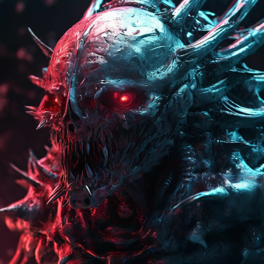"Biomechanical, technological, futuristic, modern, terrifying, evil ...