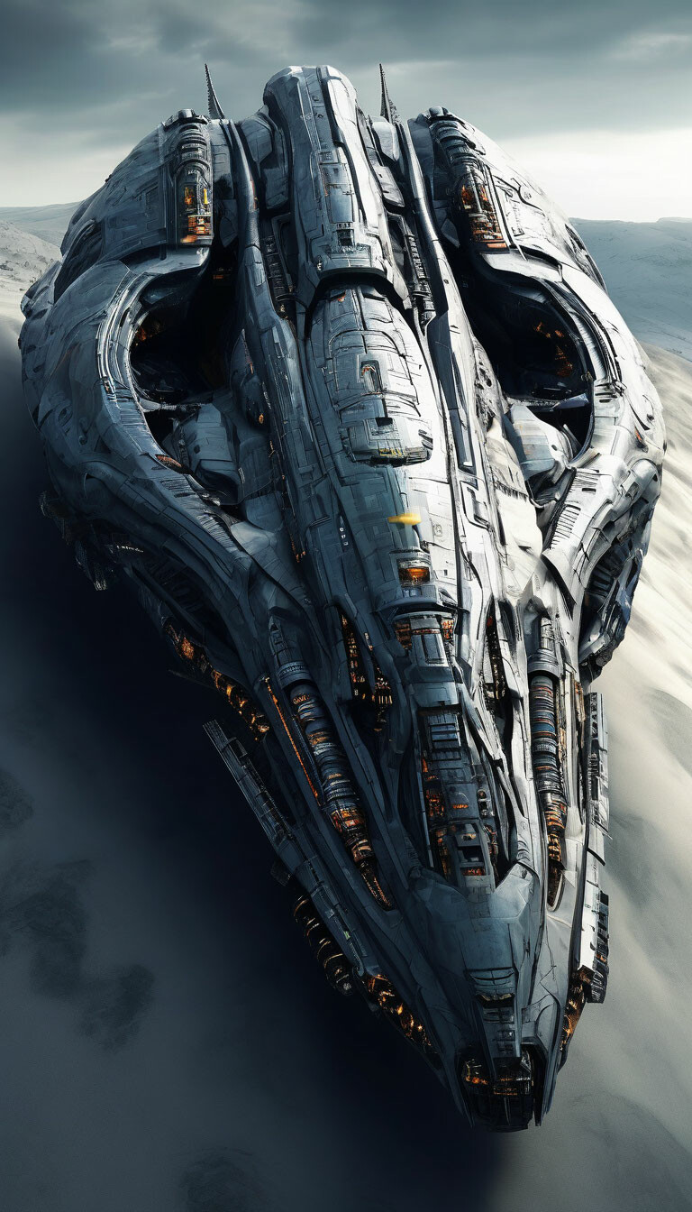 "Alien combat missile cruiser, fantastic realism, science fiction ...
