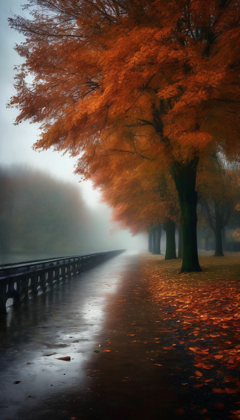 ". Silent Sad Autumn HDR photo" — image created in Shedevrum