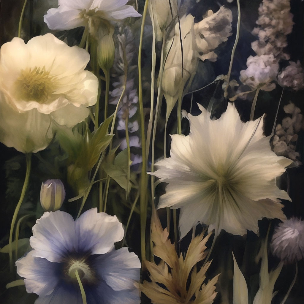 deep natural herbarium, vignettes, dark botanic, English watercolor ...