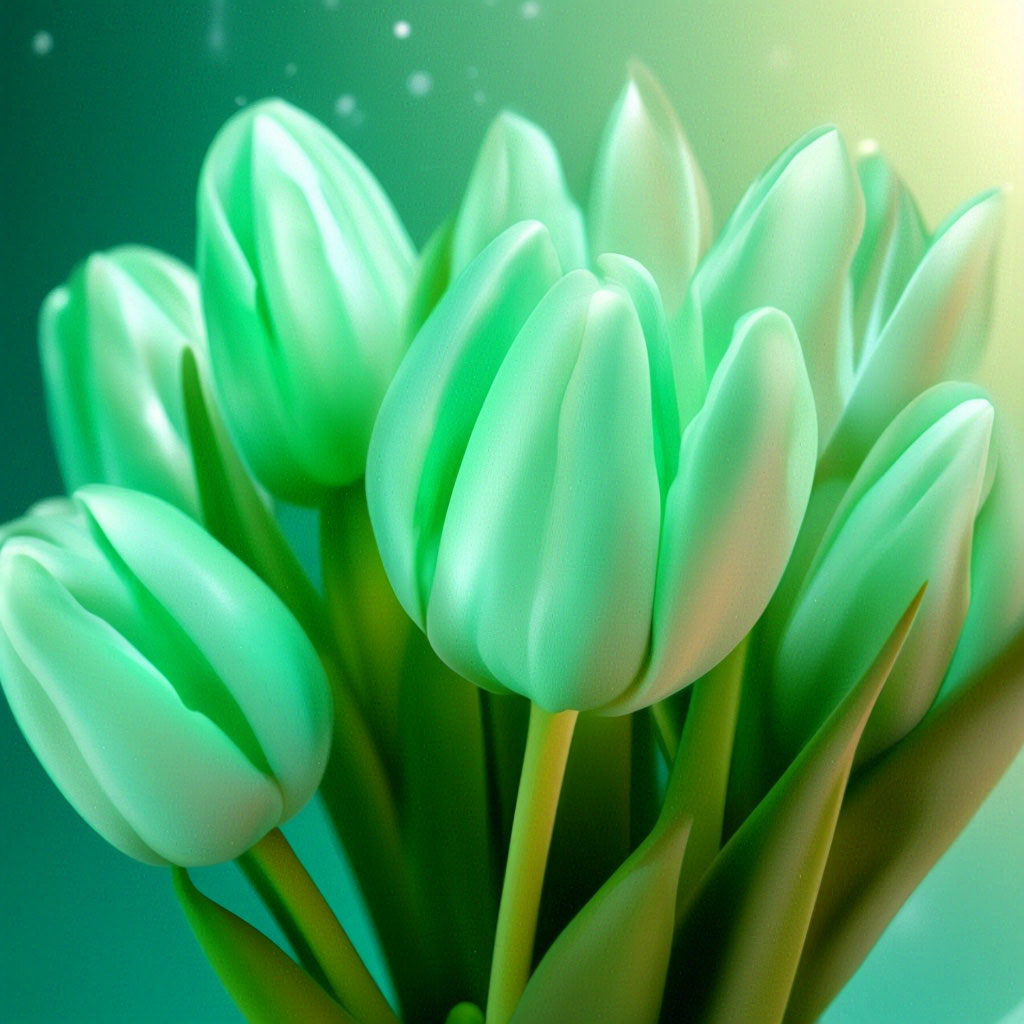 "Pass it on! delicate mint-emerald lush bouquet of tulips complex ...