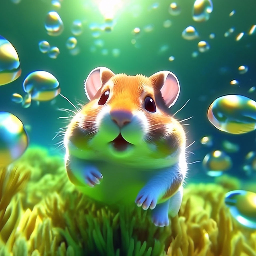 "Underwater world, green ocean, underwater inhabitants, a very cute ...